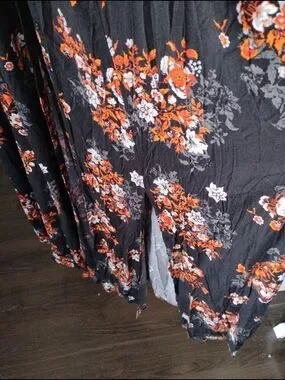 torrid | Dresses | Torrid Womens V Neck Button Fron Orange Floral Maxi ...
